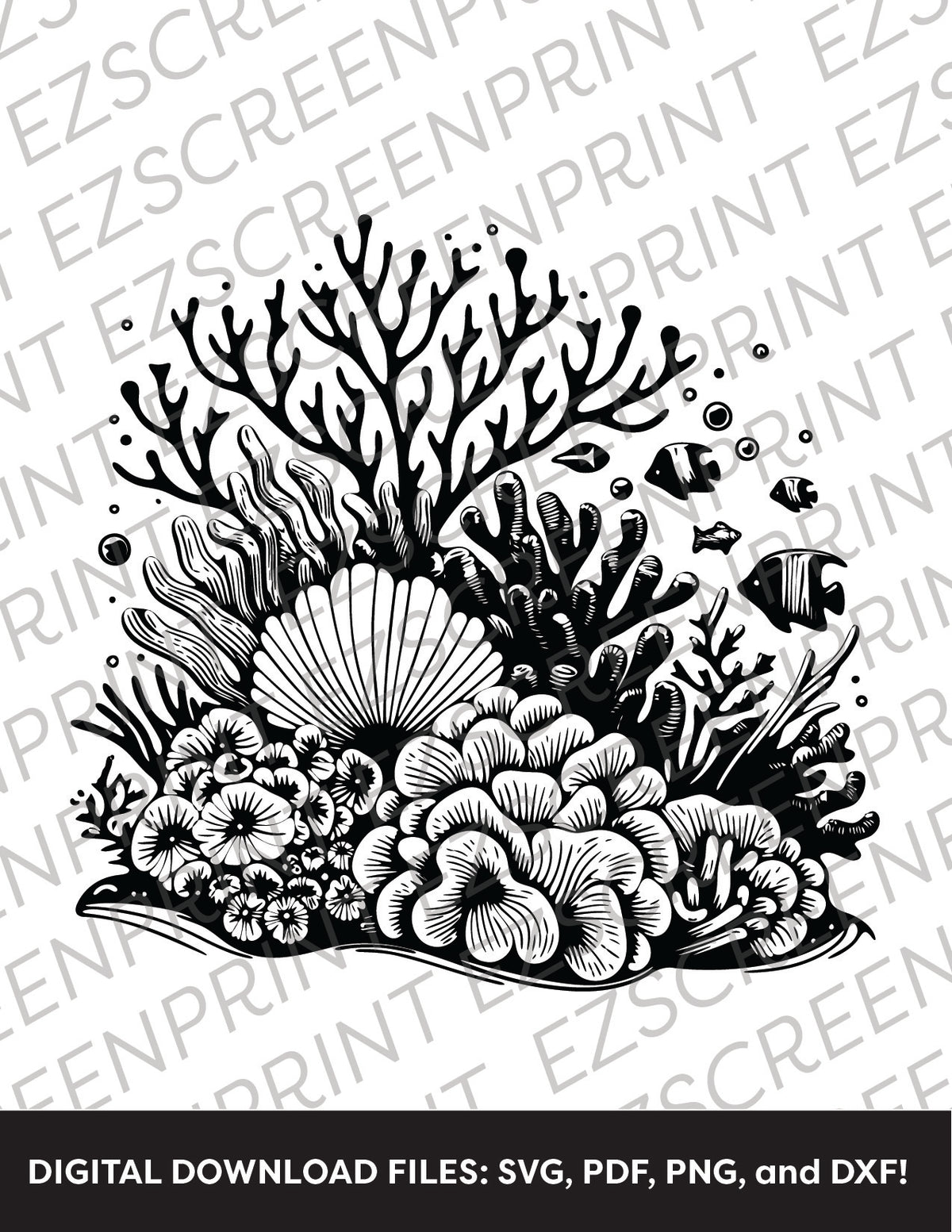 Polymer Clay Silk Screen Printing Stencil, Coral Reef – EZScreenPrint