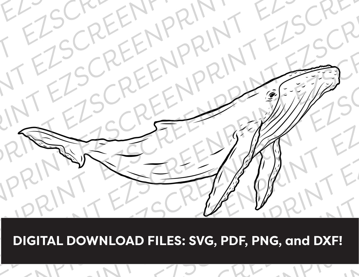 Polymer Clay Silk Screen Printing Stencil, Humpback Whale Line Art ...
