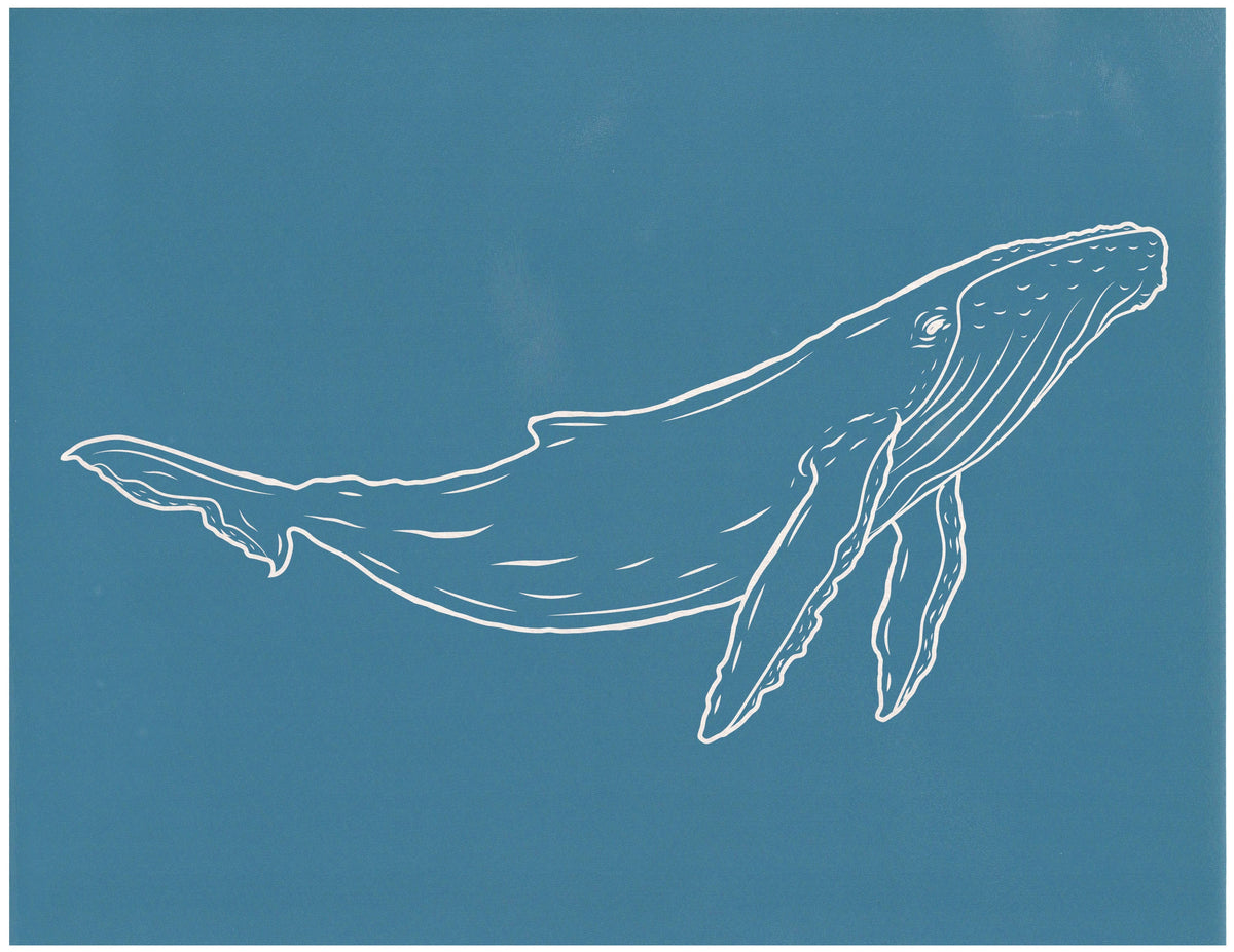 Polymer Clay Silk Screen Printing Stencil, Humpback Whale Line Art ...