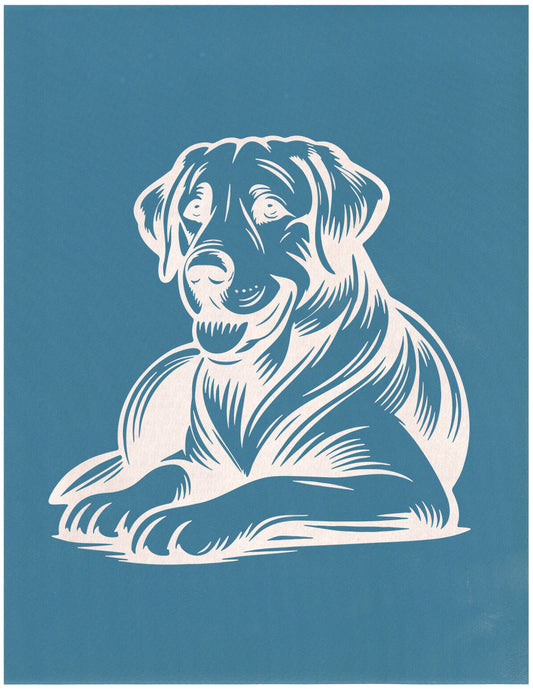 Polymer Clay Silk Screen Printing Stencil, Labrador Retriever Laying ...