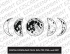 DIY Silk Screen Print Design Stencil, Moon Phases Celestial Astronomy ...