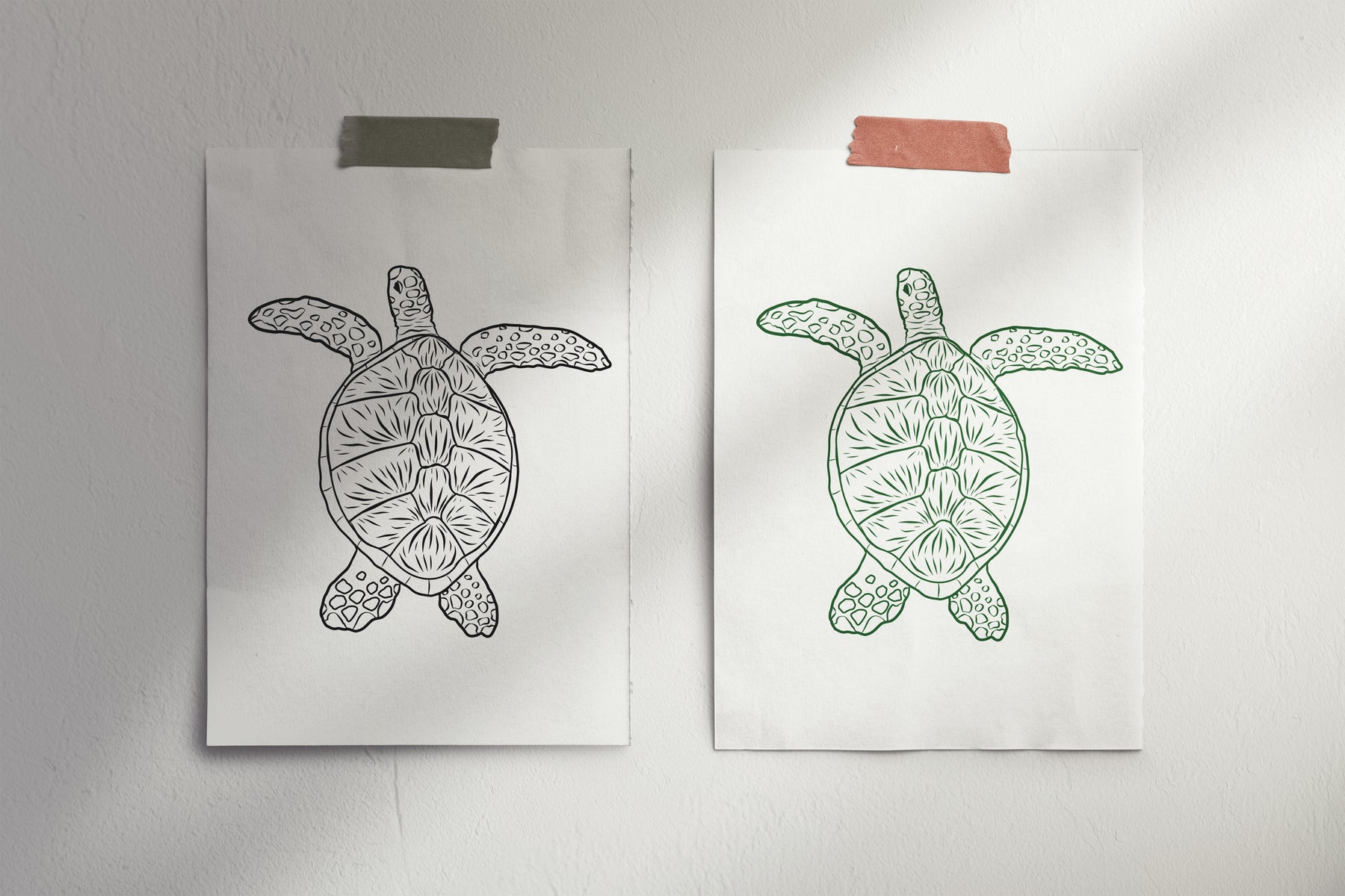 Polymer Clay Silk Screen Printing Stencil, Line Art Sea Turtle ...