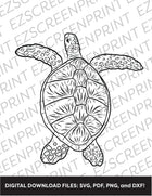 Polymer Clay Silk Screen Printing Stencil, Line Art Sea Turtle ...