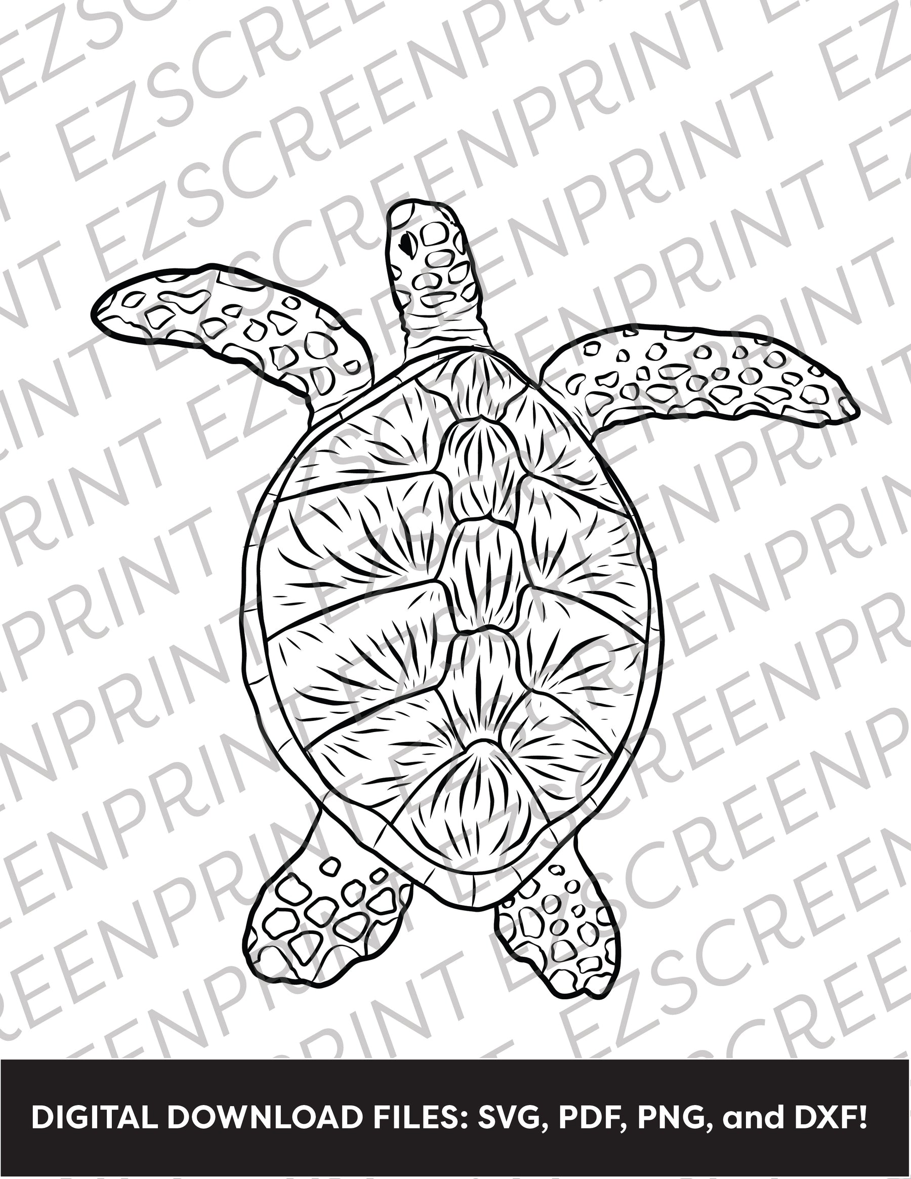 Polymer Clay Silk Screen Printing Stencil, Line Art Sea Turtle ...