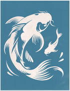 Polymer Clay Silk Screen Printing Stencil, Wood Block Koi Fish ...