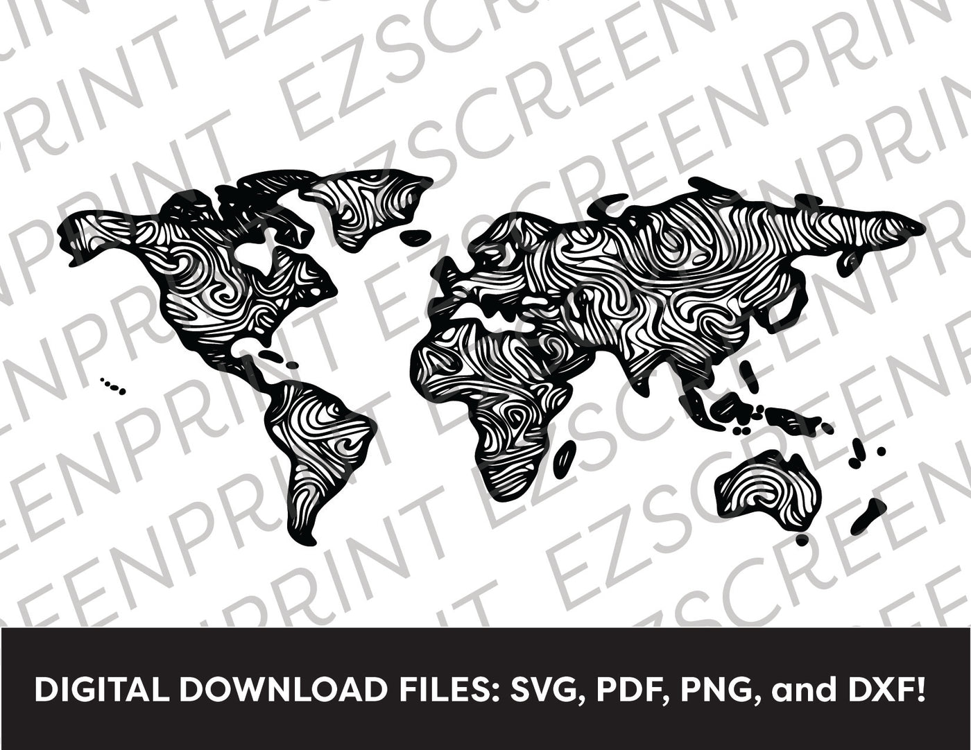 Polymer Clay Silk Screen Printing Stencil, Swirly World Map – EZScreenPrint