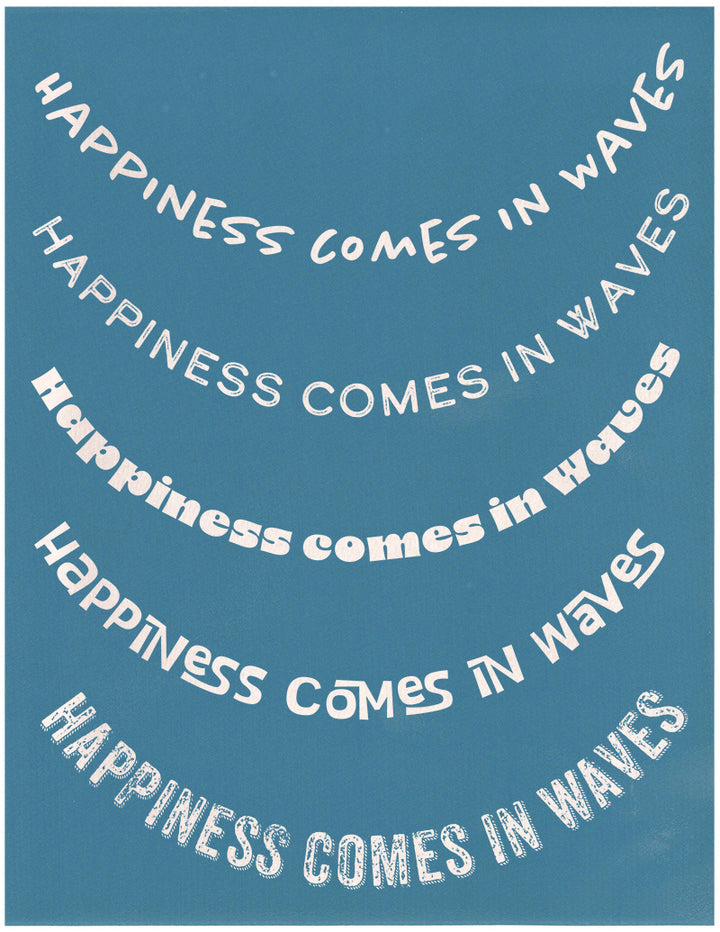 Polymer Clay Silk Screen Printing Stencil, Happiness Comes in Waves ...