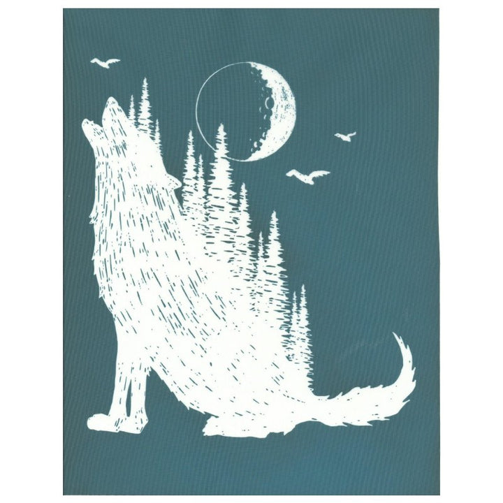 DIY At Home Screen Printing, Howling Wolf Moon Design Stencil ...