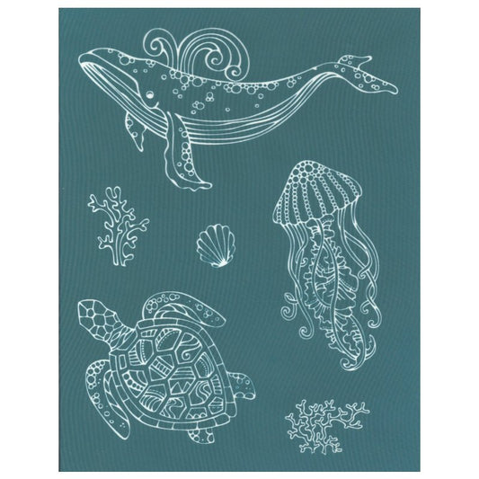 Ready To Use Designer Silk Screen Print Stencil Ocean Animals Sea Life ...